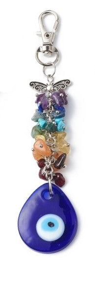 Evil Eye Chakra Teardrop Keychain with beads – Dream Seeds™